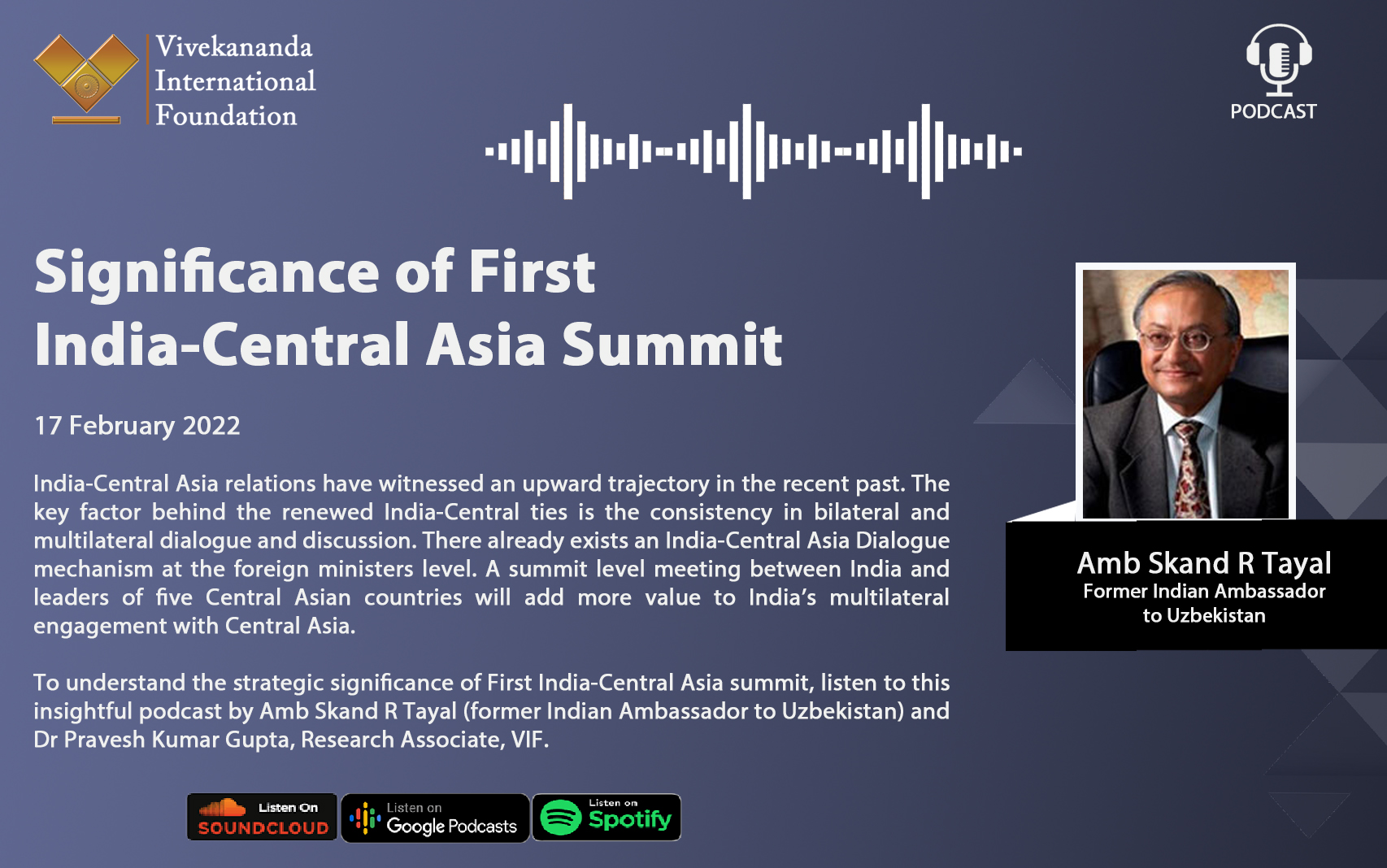 Significance of First India-Central Asia Summit | Vivekananda ...