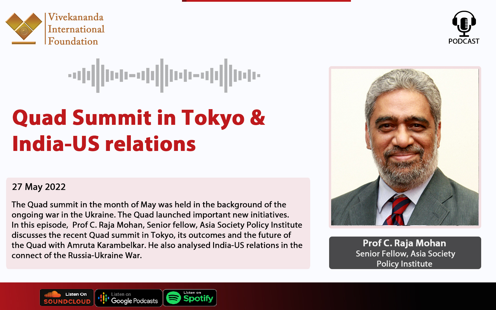 Quad Summit in Tokyo & India-US relations | Vivekananda International ...